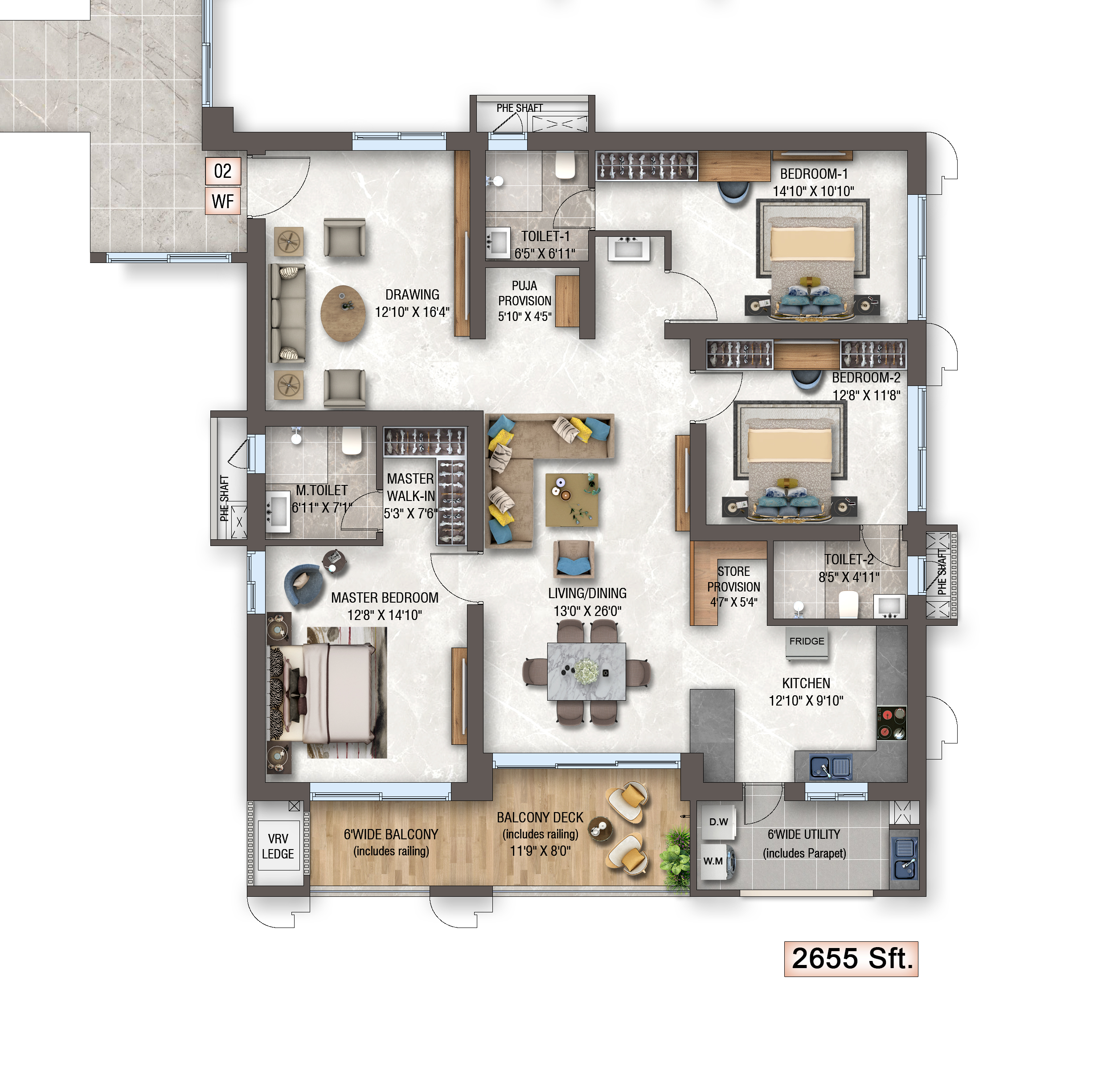 Tower E 3 BHK West Facing Units - Urbanblocks Realty